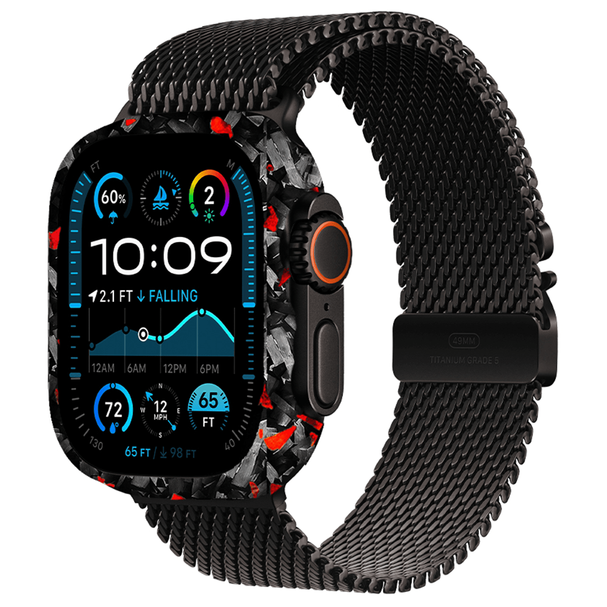 Apple Watch Red Flake Forged Carbon Fiber Case – Simply Carbon Fiber