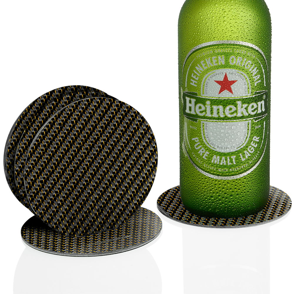 Gold Lace Real Carbon Fiber Coaster Set – Simply Carbon Fiber
