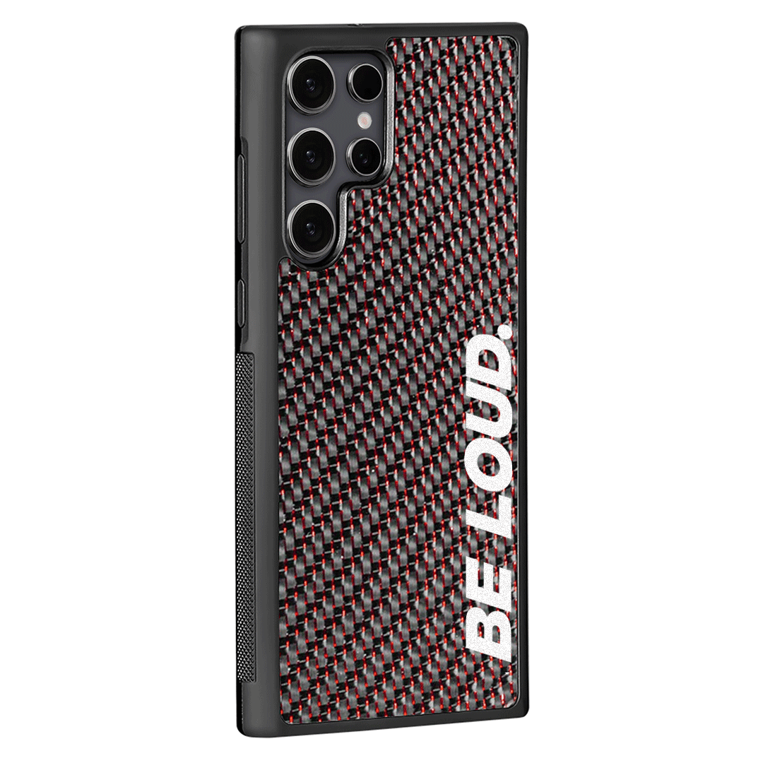 Samsung | Red Lace Carbon Fiber Case | BE LOUD. x SCF – Simply Carbon Fiber